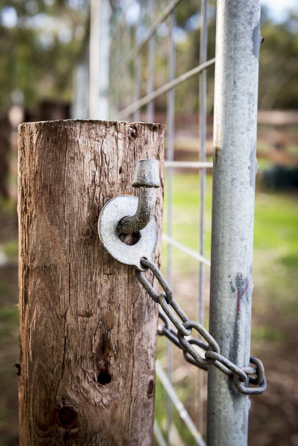 Farm Gate Lock stock photo. Image of lock, estate, wood - 41287346