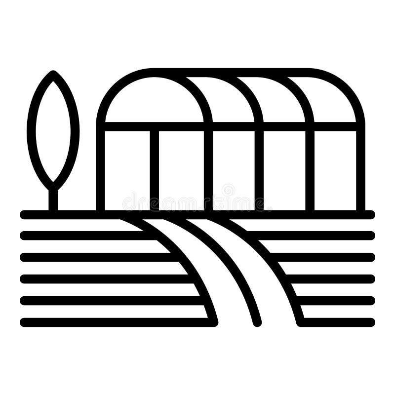 Farm Greenhouse Icon, Outline Style Stock Vector - Illustration of ...