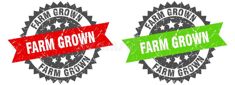 Farm Grown Band Sign. Farm Grown Grunge Stamp Set Stock Vector ...