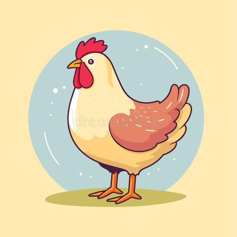 Farm Hen Chicken Vector. Simple Icon Logo Template Stock Vector ...