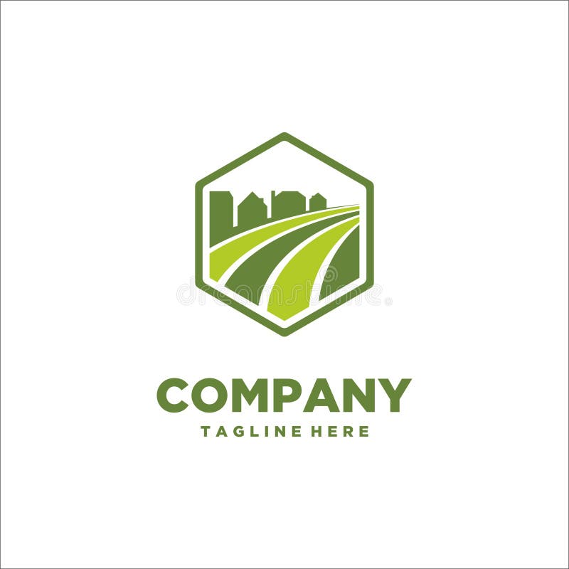Farm Hill Logo Template Vector Stock Vector - Illustration of flat ...
