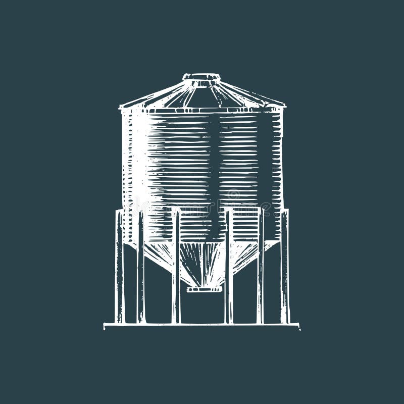 Metal Hopper for Storage of Materials Stock Illustration - Illustration ...