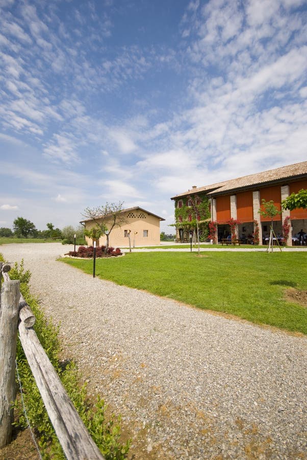 The Farm House with Green Grass Stock Image - Image of country ...