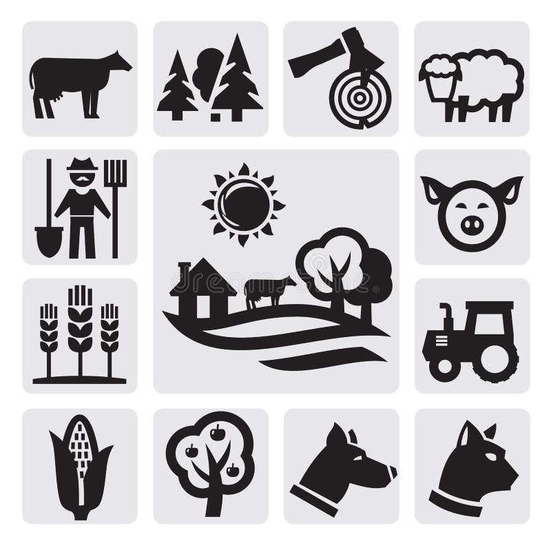 Farm icon stock vector. Illustration of field, cultivated - 26492279