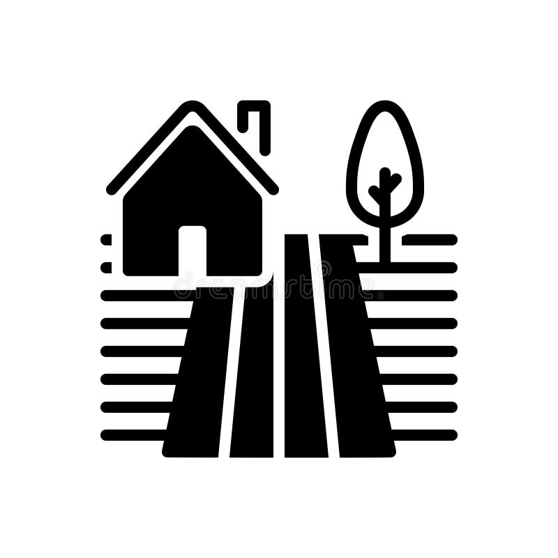 Black Solid Icon for Farm, Land and Ground Stock Vector - Illustration ...