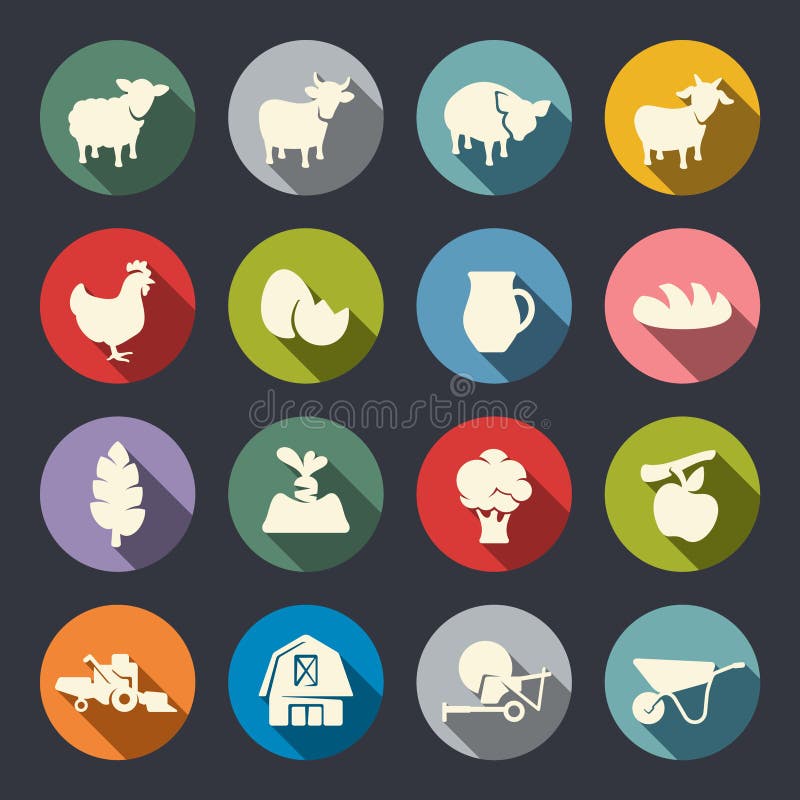Farm icon set stock vector. Illustration of illustrations - 37347195