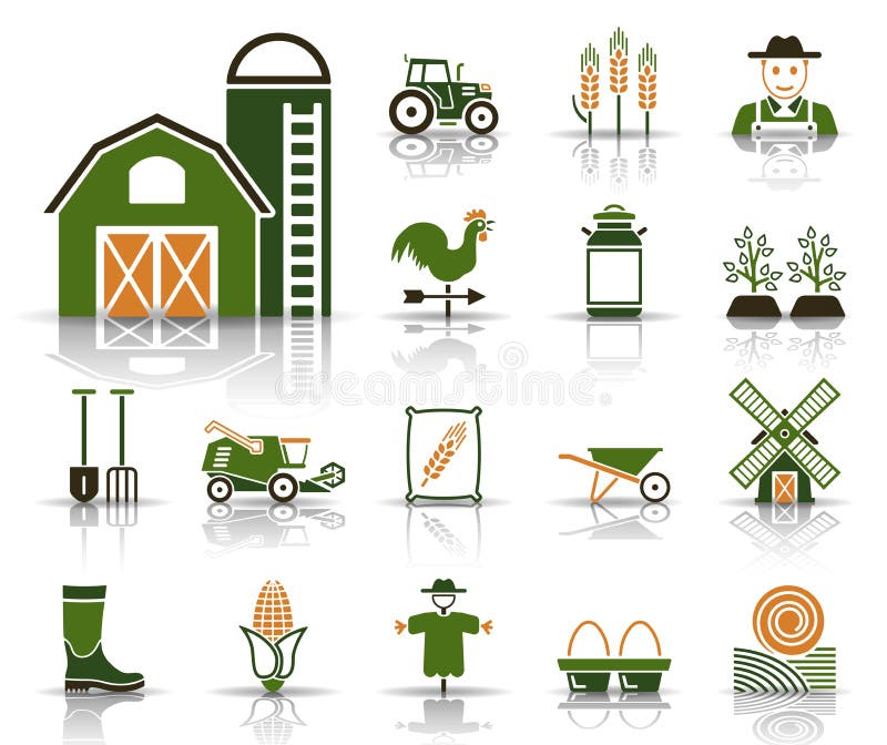 Farm icon set stock vector. Illustration of chicken - 137745545