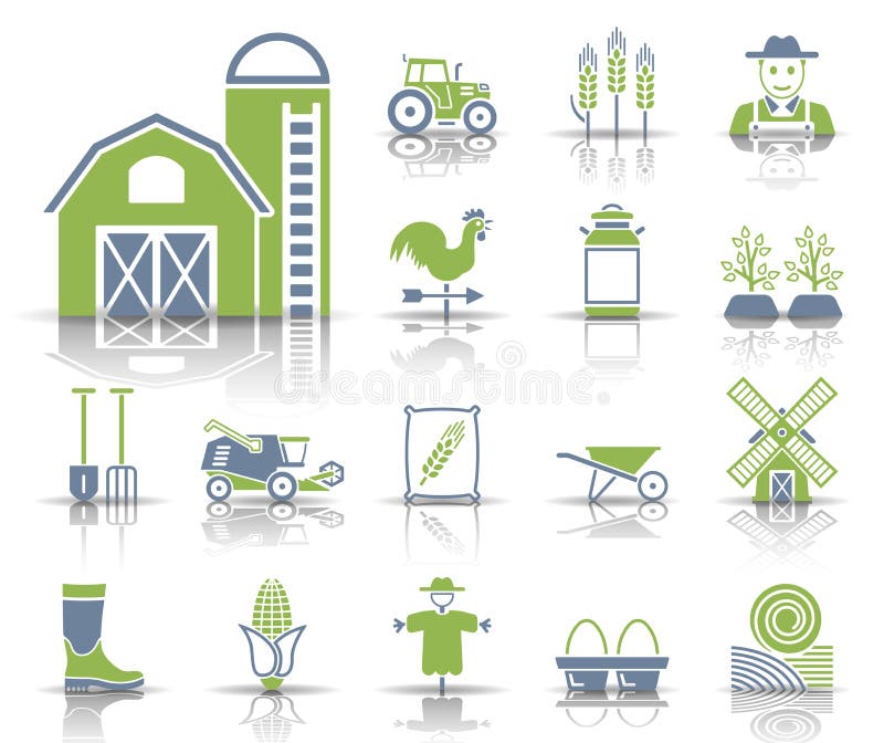 Farm icon set stock vector. Illustration of chicken - 137745545