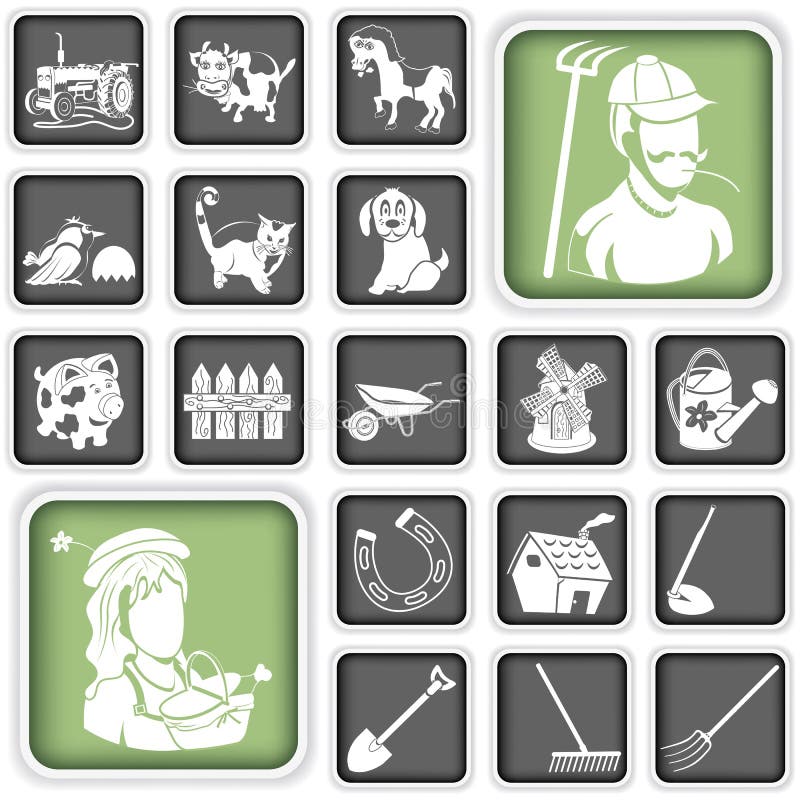 Farm icons stock vector. Illustration of isolated, farmer - 31504855