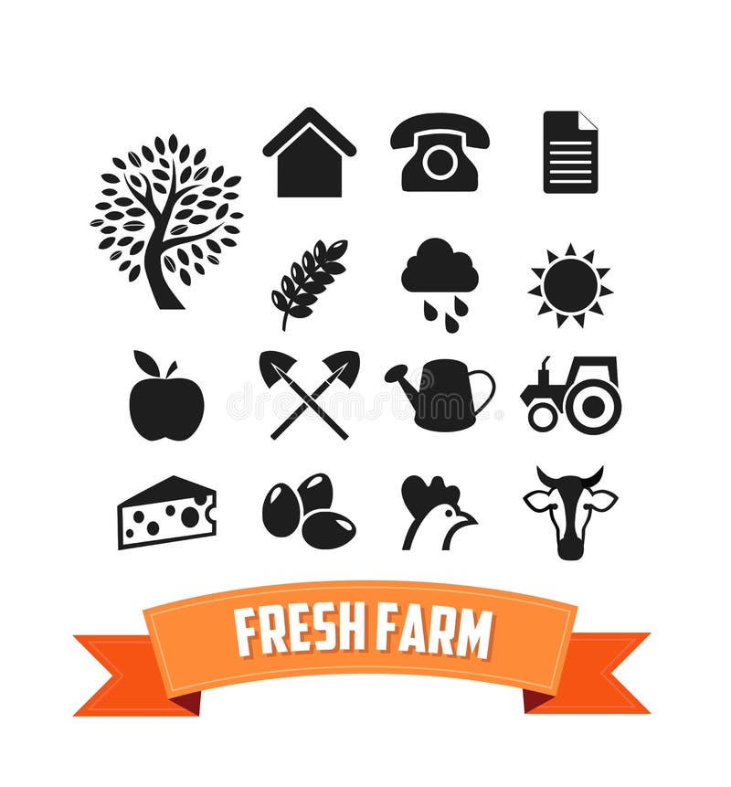 Farm Icons Set stock illustration. Illustration of farm - 48233931