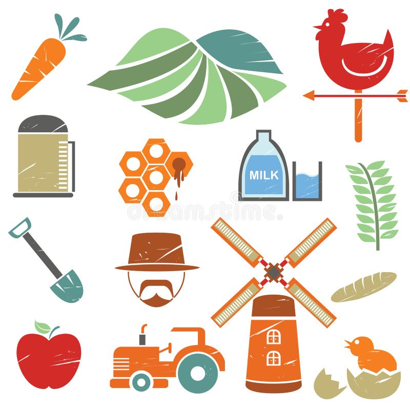 Organic Farmer Farm Produce Harvest Retro Stock Vector - Illustration ...