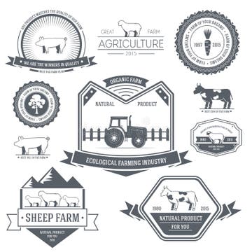 Farm Label Template of Emblem Element for Your Stock Vector ...