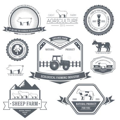 Farm Label Template of Emblem Element for Your Stock Vector ...