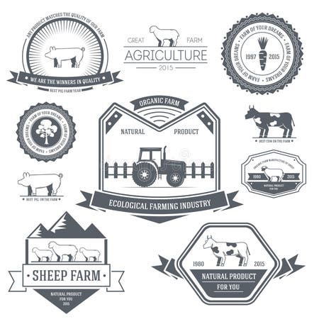 Farm Label Template of Emblem Element for Your Stock Vector ...