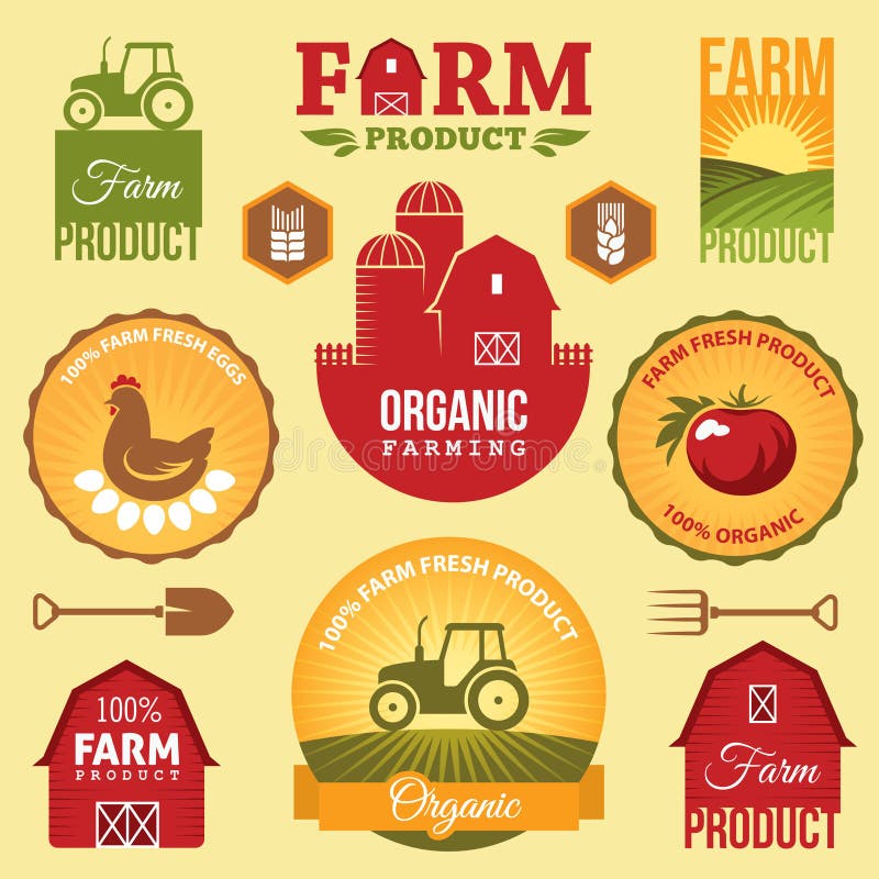 Farm labels stock vector. Illustration of agriculture - 43518466