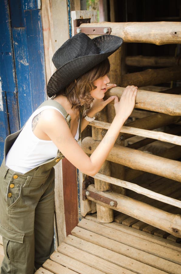 Farm lady stock photo. Image of female, barn, fashion - 30854068