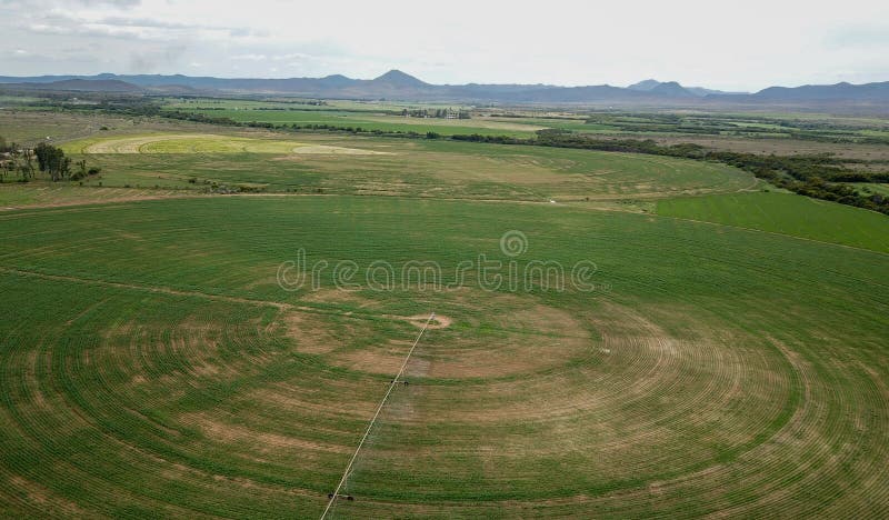 Farm Land and Irrigation System from Above Stock Image - Image of shot ...