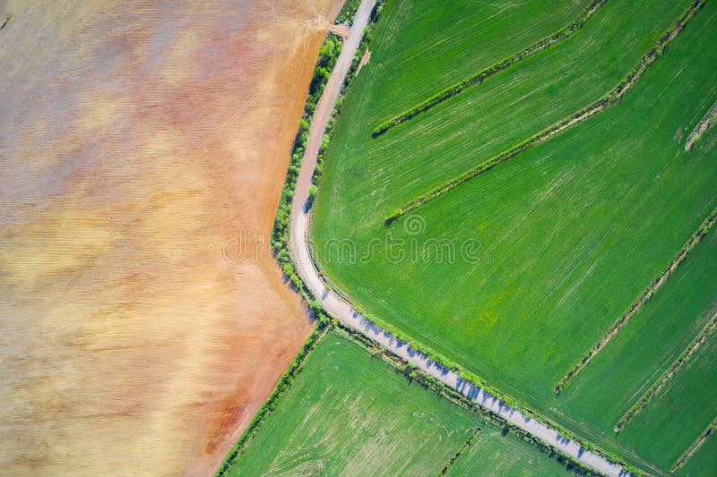 Farm Land and Meadow Aerial View Stock Image - Image of agricultural ...