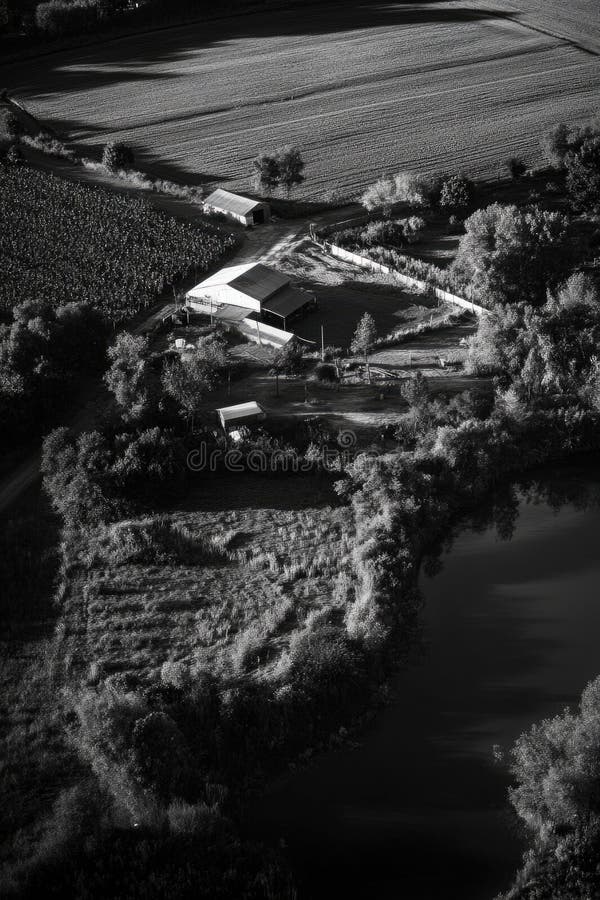 Farm landscape stock image. Image of fields, land, silo - 377020627