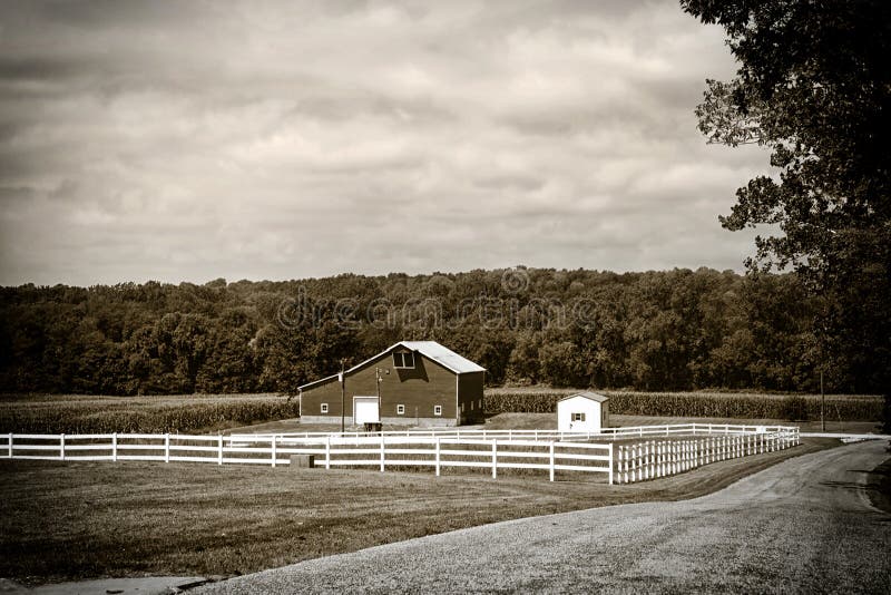 Farm landscape in Indiana stock photo. Image of barn - 98904926