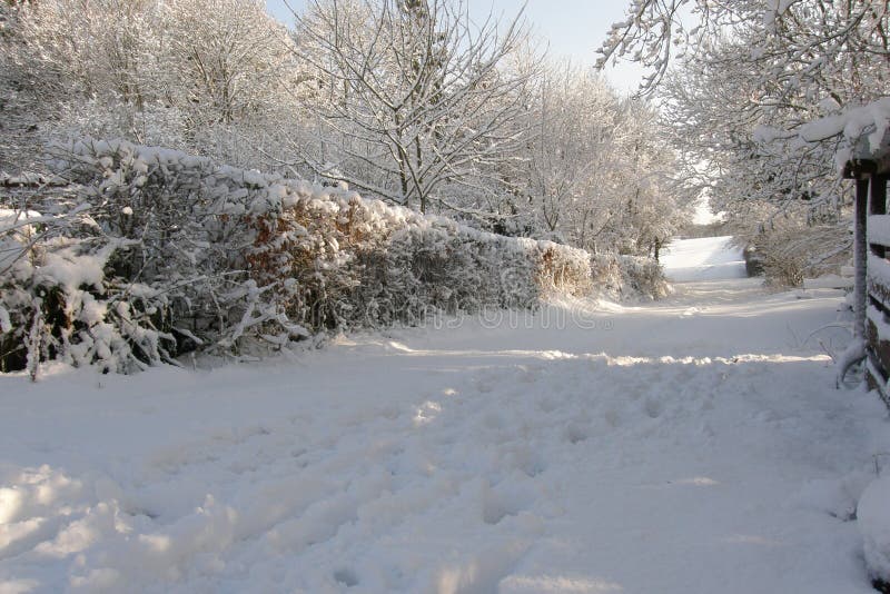 Farm lane in the snow stock image. Image of melting, store - 48112493
