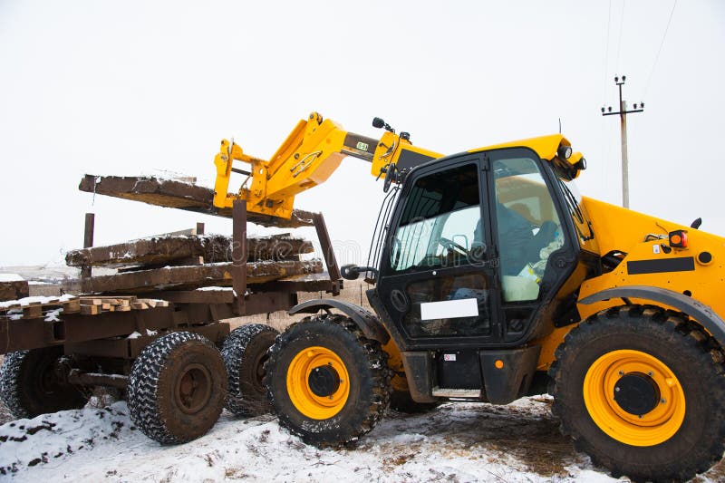 Farm loader at work stock image. Image of growing, straw - 196891271
