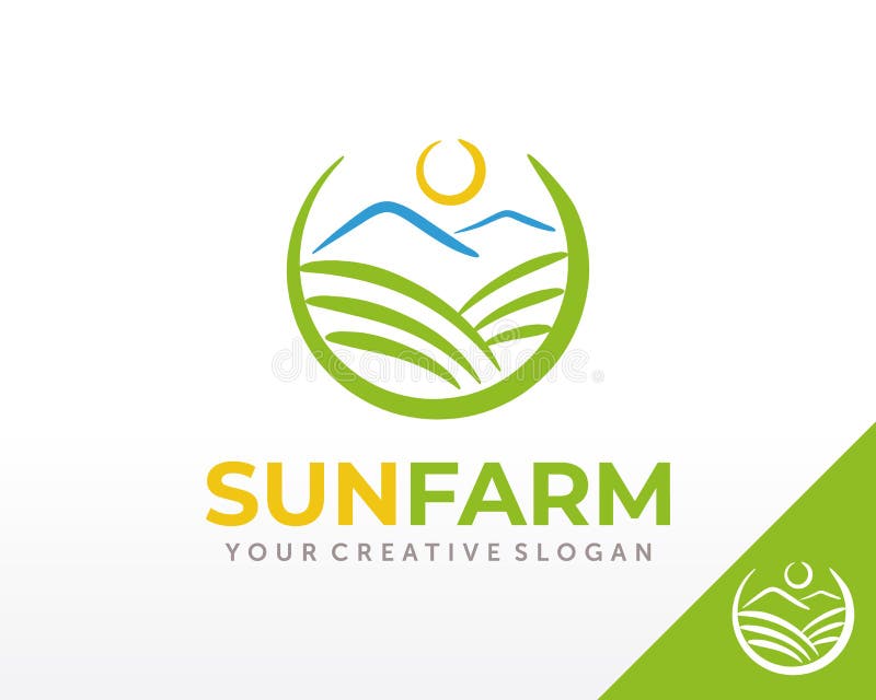 Farm Logo Design. Landscape Hills Logo Design Vector Stock Vector ...