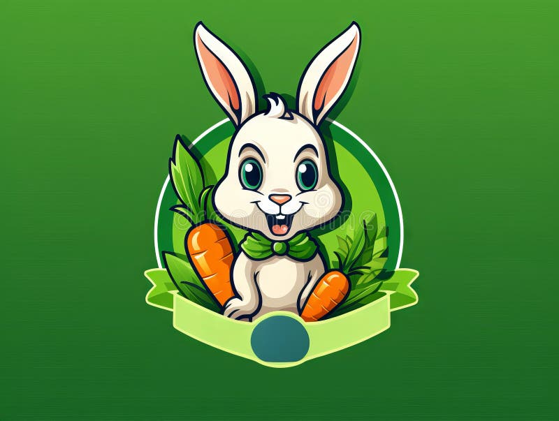 Farm Logo with Rabbit and Carrots Stock Illustration - Illustration of ...