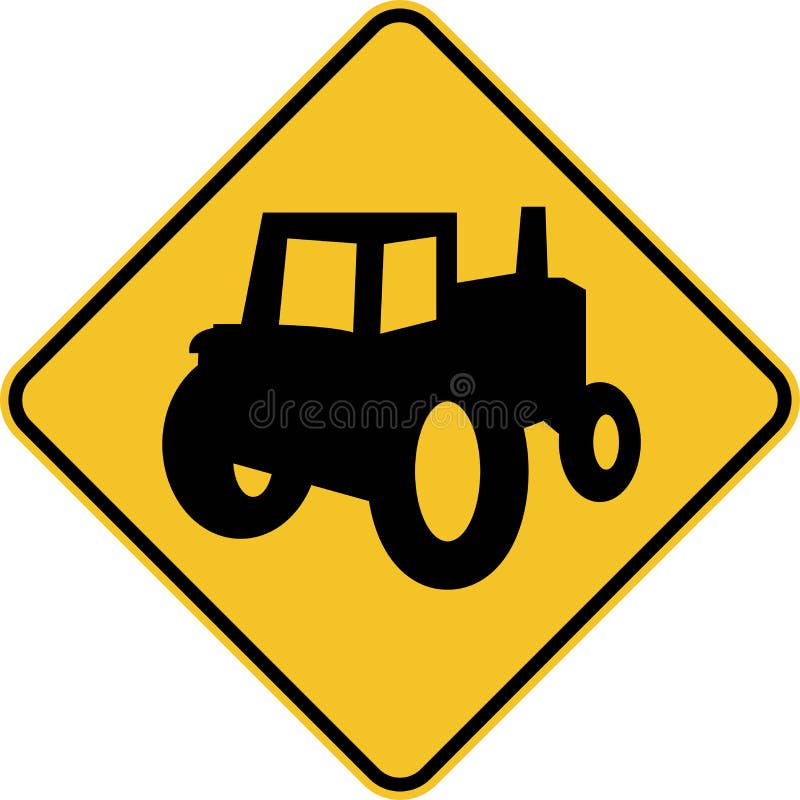 Farm Machinery Crossing Sign on White Background Stock Vector ... Farm Machinery Crossing Sign on White Background Stock Vector ...