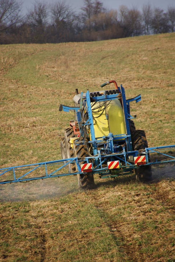 Farm Machinery Spraying Field Stock Photo - Image of agricultural ...