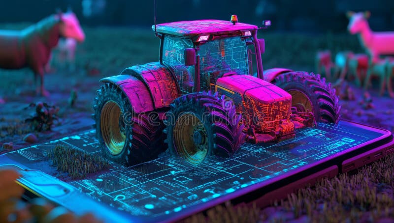 Farm Management App Featuring a Tractor, Ideal for Smartphone ...