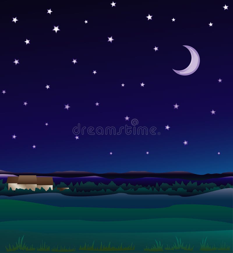 Farm night stock vector. Illustration of clip, roof, landscape - 2809692