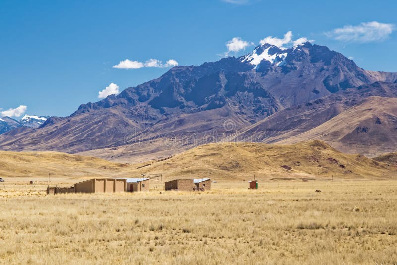 Farm and Old House in Andes Mountains, Peru Stock Image - Image of ...