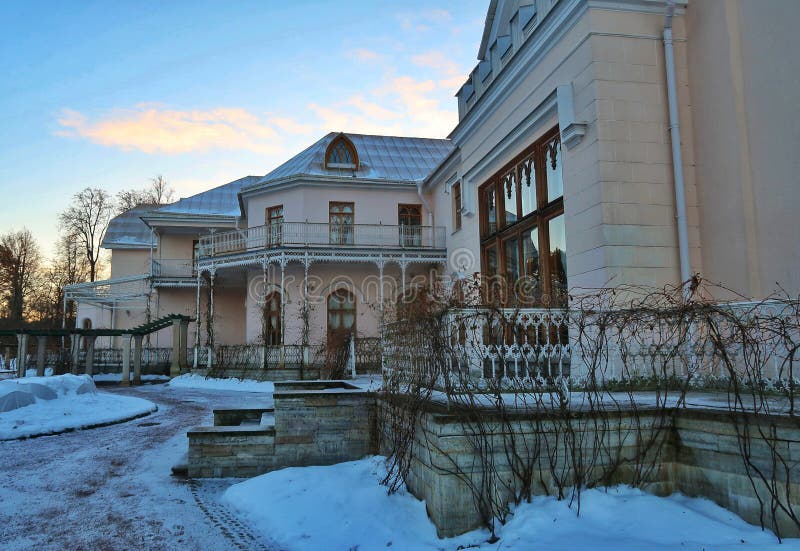 Farm Palace in Alexandria Park in Peterhof Stock Photo - Image of ...