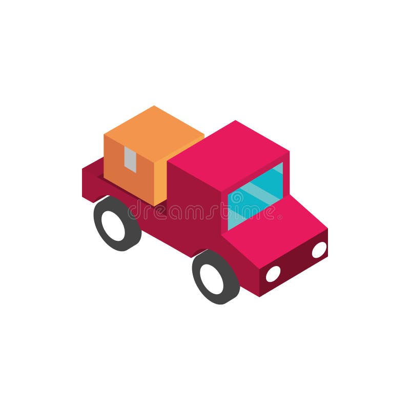 Farm Pick Up Vehicle with Box Rural Isometric Icon Stock Vector ...