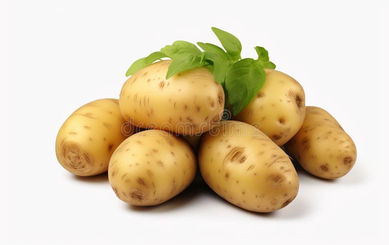 Farm Potatoes on a White Background. Generative by Ai Stock ...
