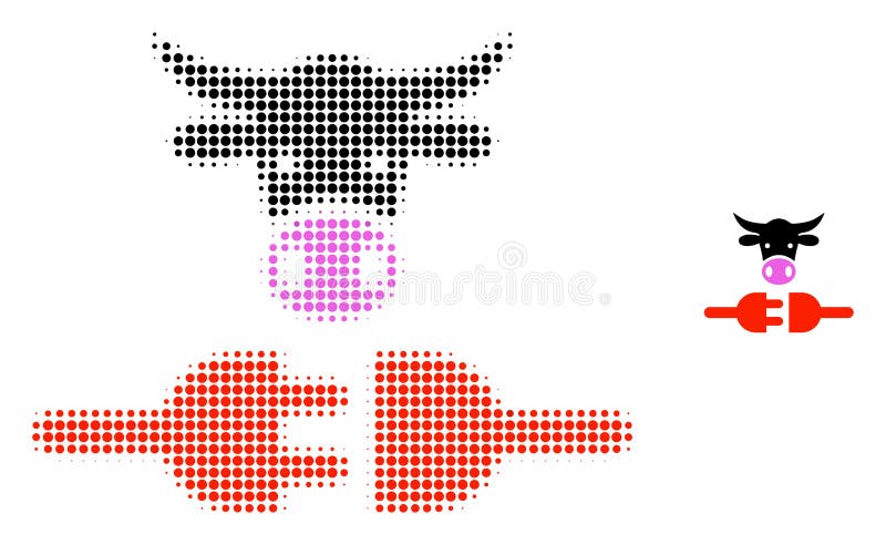 Farm Power Supply Halftone Dot Icon Stock Vector - Illustration of ...