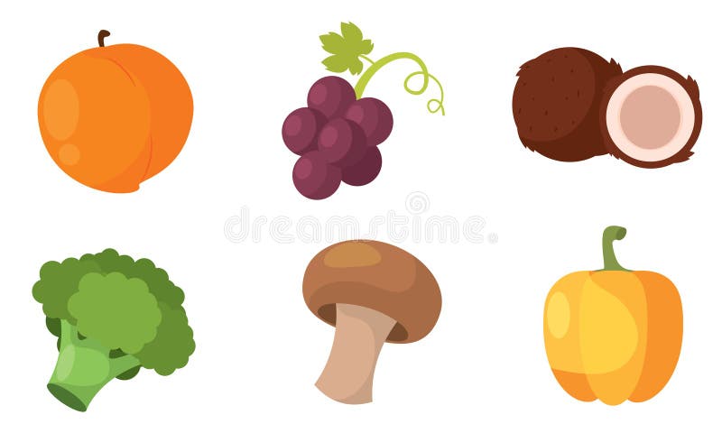 Farm Produce Icon Pack. Vector Stock Vector - Illustration of grape ...