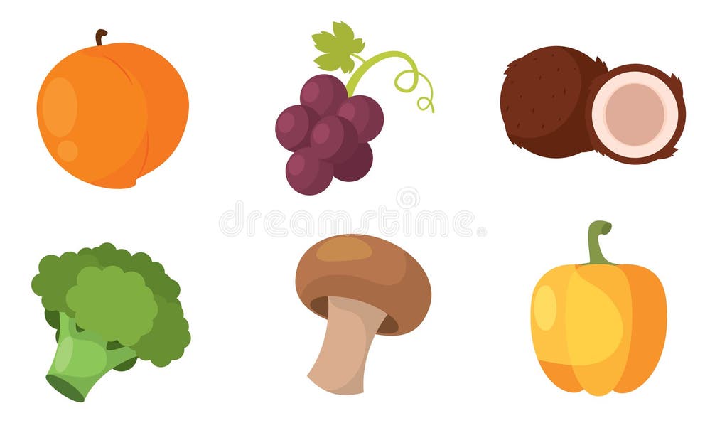 Farm Produce Icon Pack. Vector Stock Vector - Illustration of grape ...