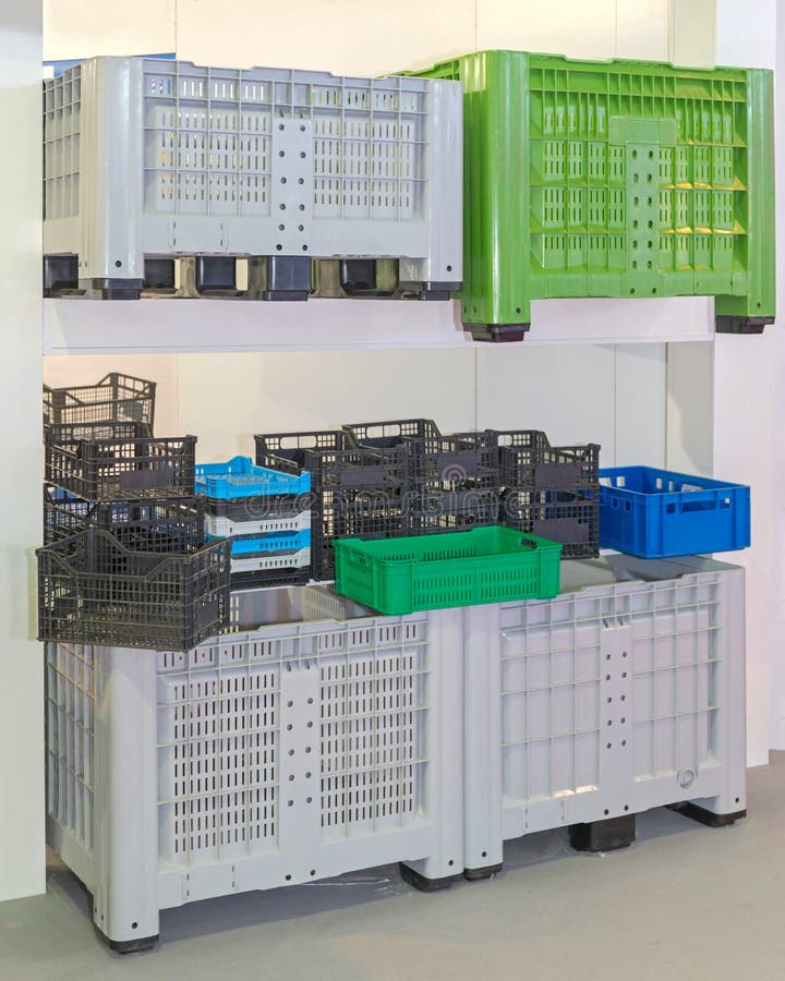 Farm Produce Plastic Crates Stock Photo - Image of equipment, delivery ...