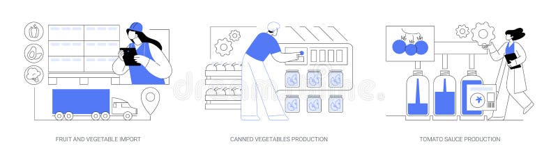 Farm Products Processing Abstract Concept Vector Illustrations. Stock ...