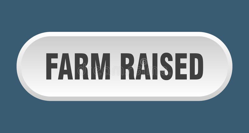 Farm Raised Button. Rounded Sign on White Background Stock Vector ...