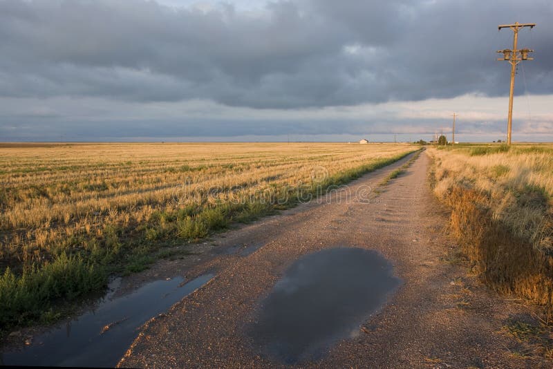 Farm Road in North Eastern Colorado after Rain Storm Stock Image ...