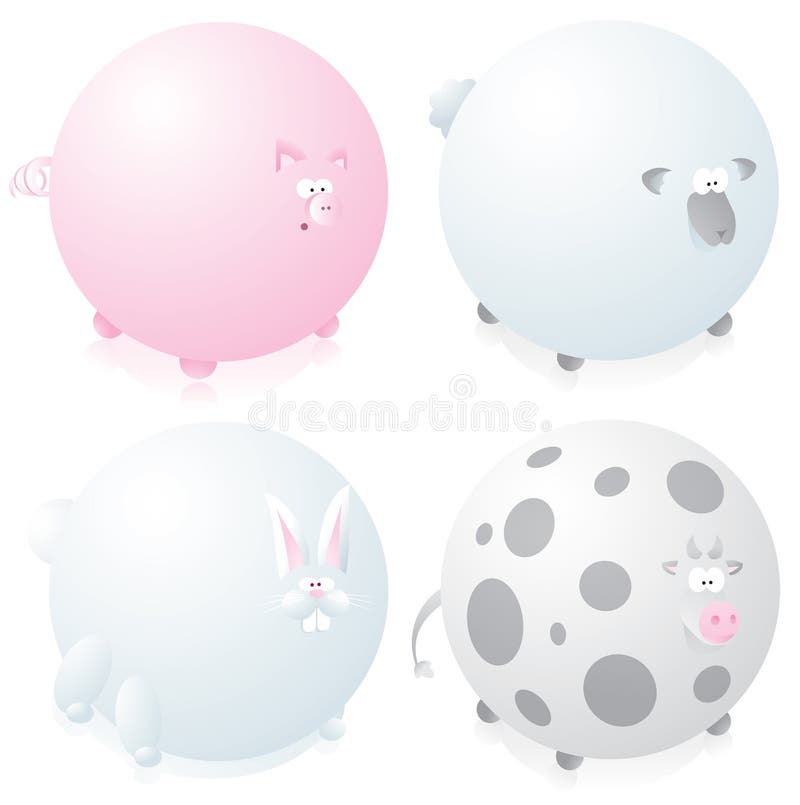 Round animals 01 stock vector. Illustration of black - 17038008