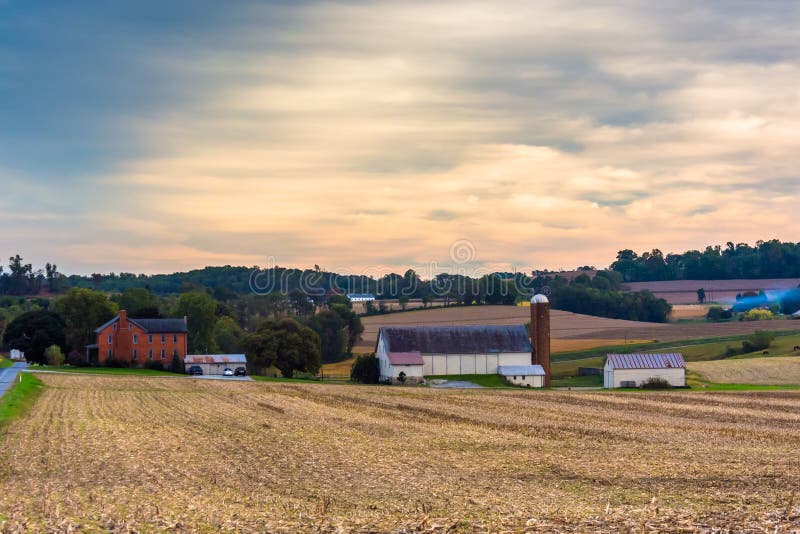 Farm in Rural Lancaster County, Pennsylvania. Stock Photo - Image of ...