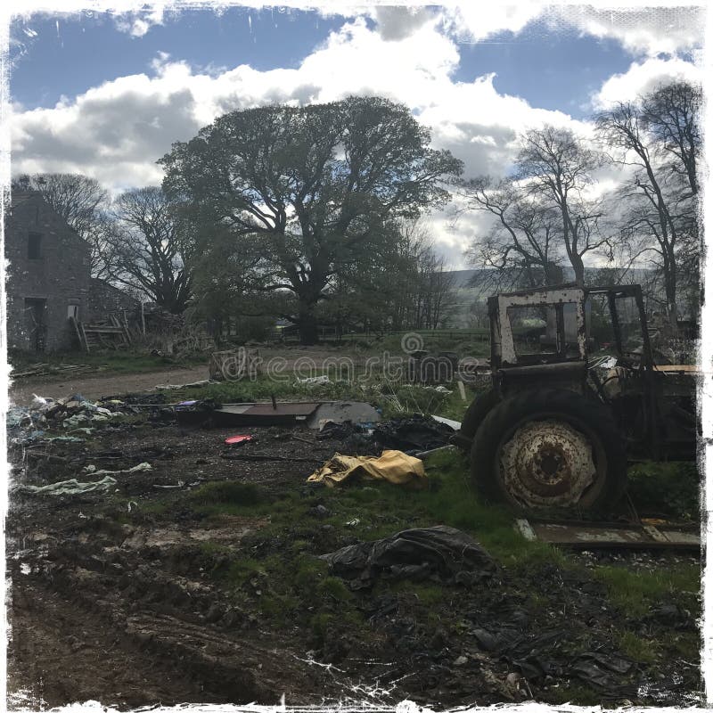 Farm scene stock image. Image of building, cloudy, embankment - 102327353