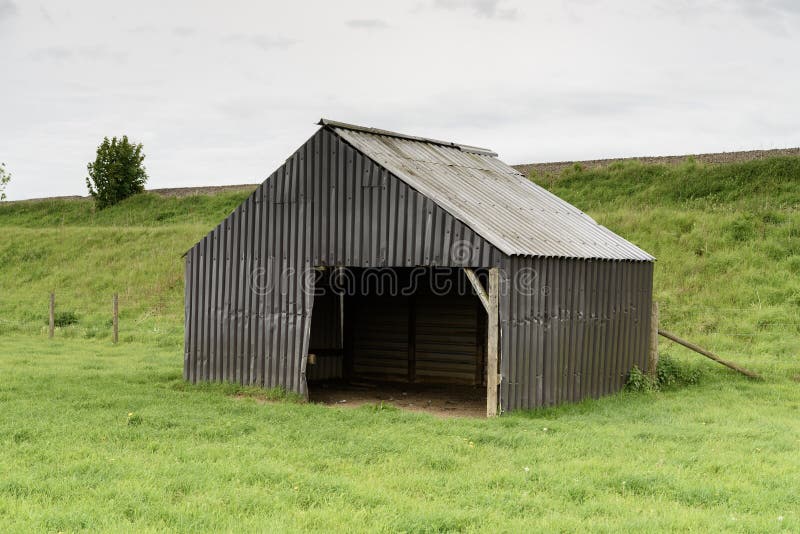 Farm shed in a field stock photo. Image of farm, door - 116412150
