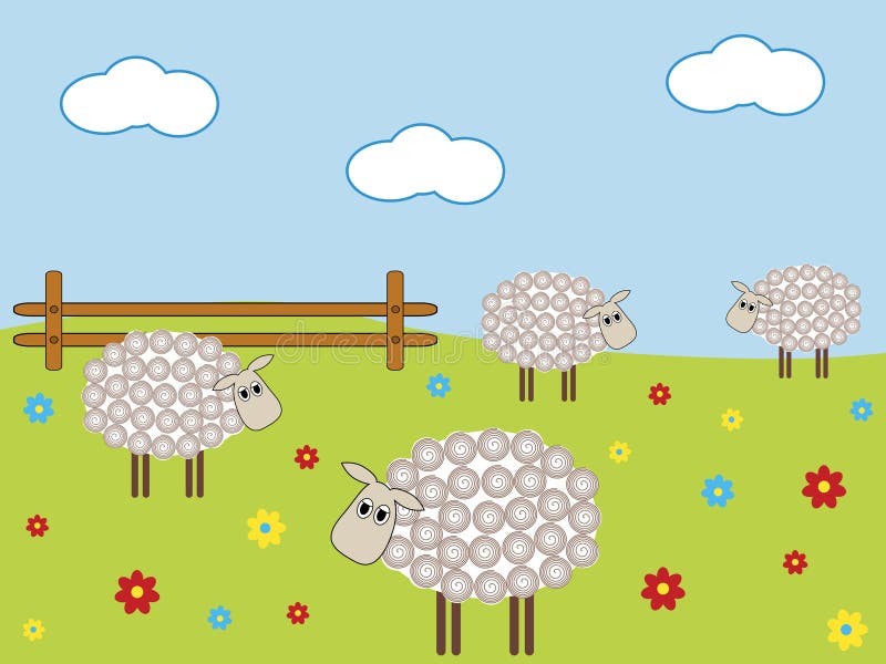 Spring sheep stock vector. Illustration of bright, animal - 53950445