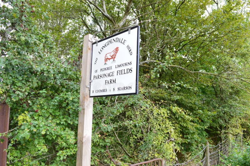 Cattle Farm Sign in the Countryside Editorial Stock Photo - Image of ...