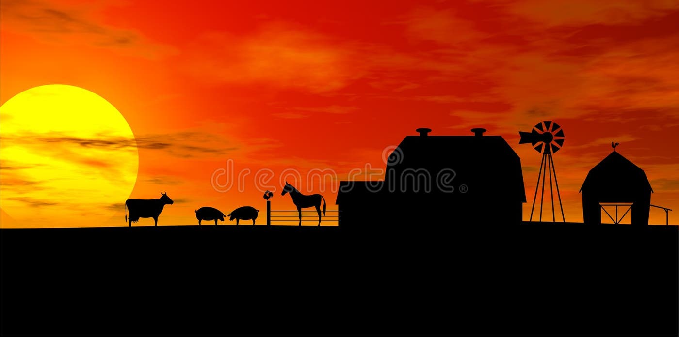 Farm Silhouette Stock Illustrations – 208,553 Farm Silhouette Stock ...